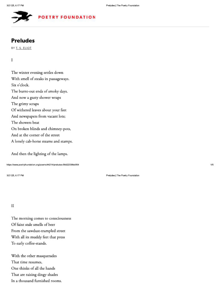 Eliot Preludes | PDF
