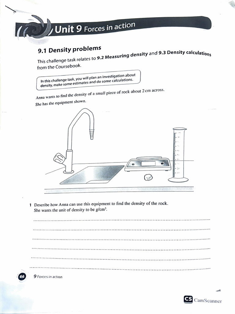 Density Investigation Challenge Task | PDF | Metrology | Mass