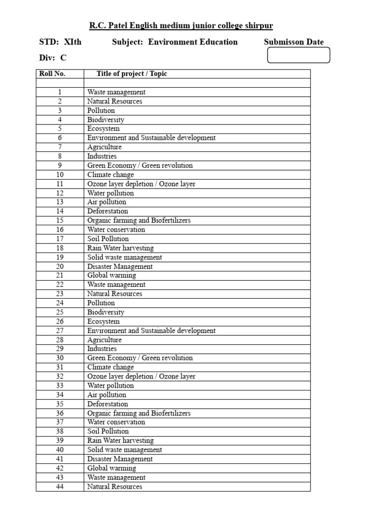 11th Div-C EVS Project 2024-25 | PDF
