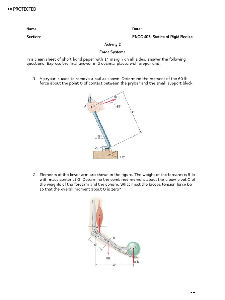 Activity 2 - Force Systems | PDF