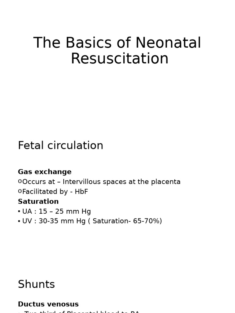 The Basics of Neonatal Resuscitation | PDF | Medical Specialties ...