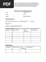 High School Student Brag Sheet Template | PDF