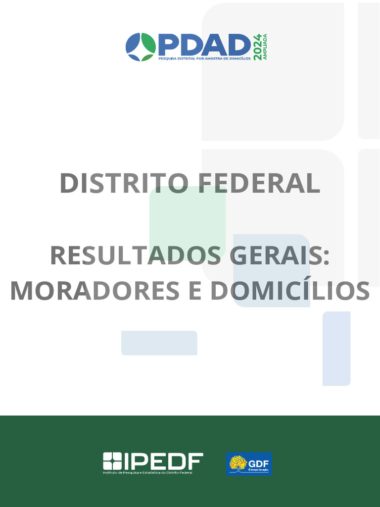 PDAD 2024 DF Relatório GERAL | PDF | Variação
