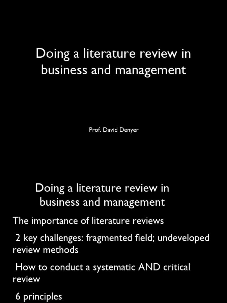 Conducting Literature Reviews in Management | PDF | Literature Review ...