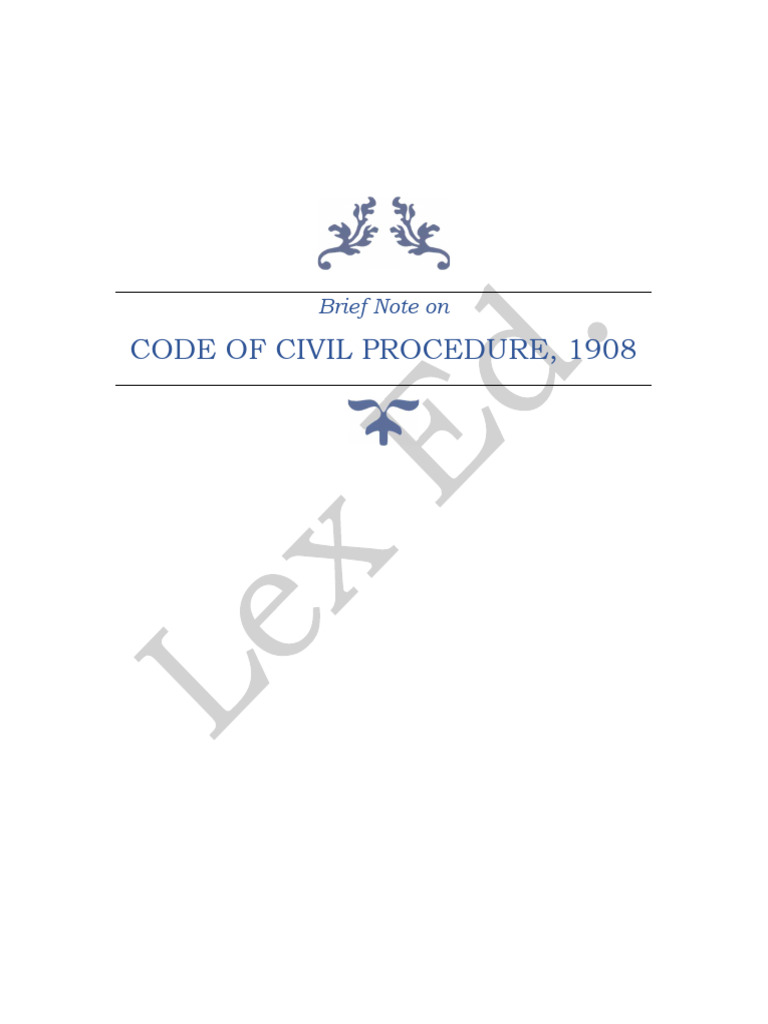 Brief Note, Code of Civil Procedure | PDF | Lawsuit | Judgment (Law)