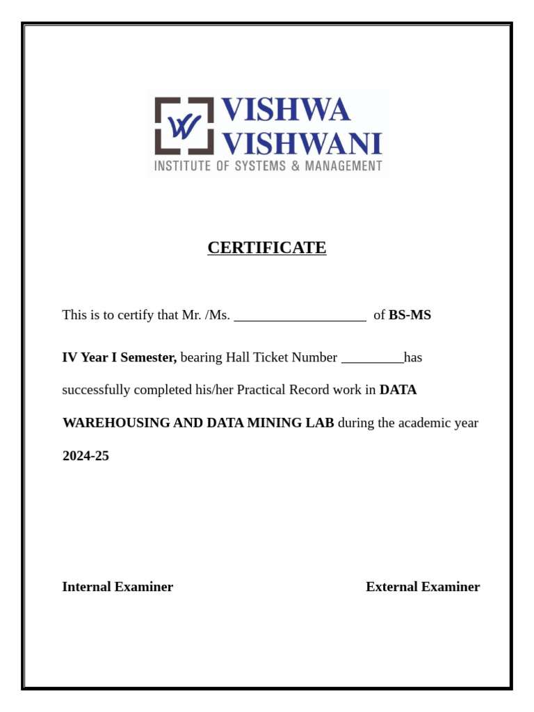 Data Mining Certificate | PDF