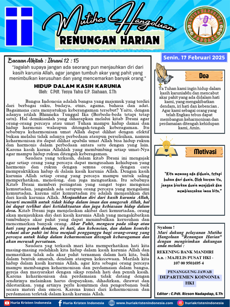 Hidup Dalam Kasih Karunia | PDF