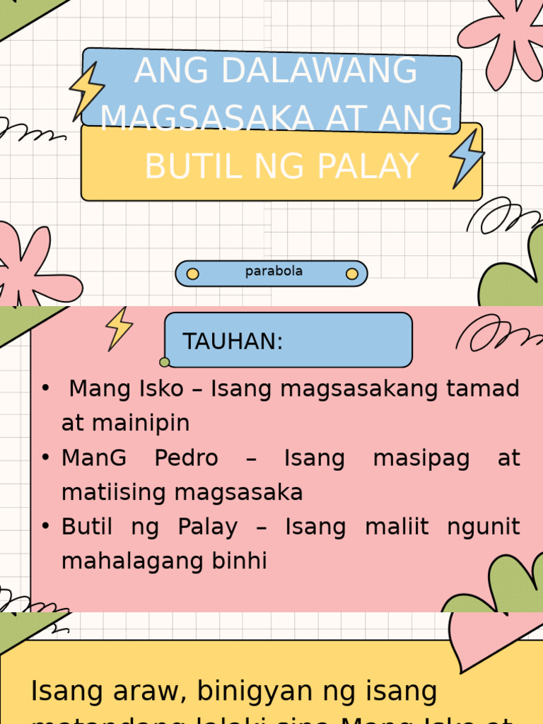 Ang Dalawang Magsasaka at Ang Butil NG Palay | PDF
