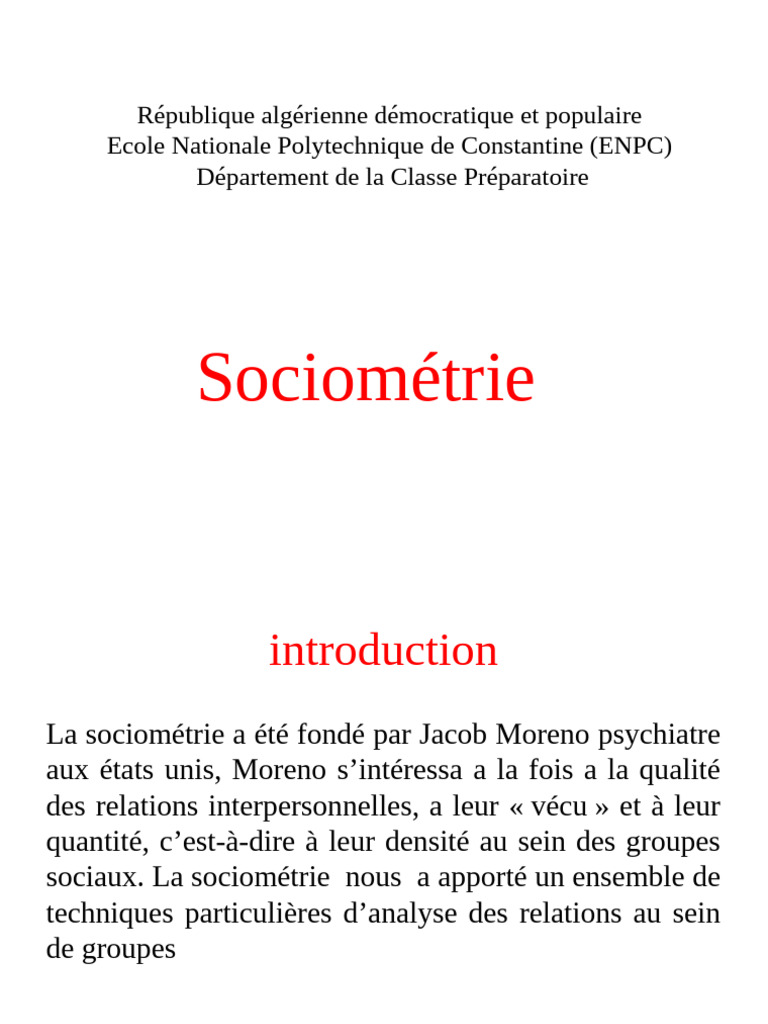 Sociométrie et cohésion d'équipe | PDF | Mathématiques | Sociologie