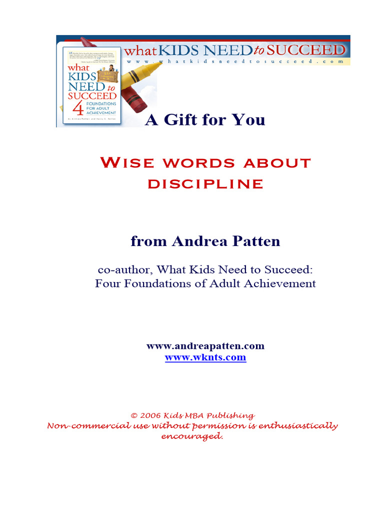 Wise Words On Discipline Updated | PDF