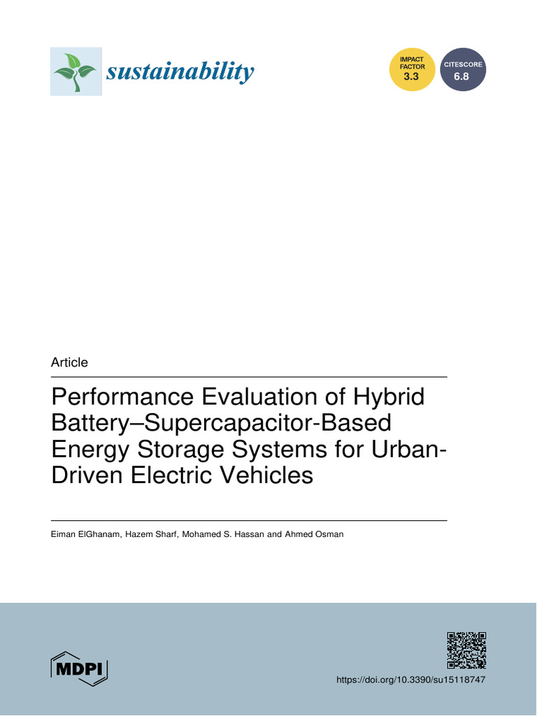 Sustainability 15 08747 With Cover | PDF | Electric Vehicle | Rechargeable Battery