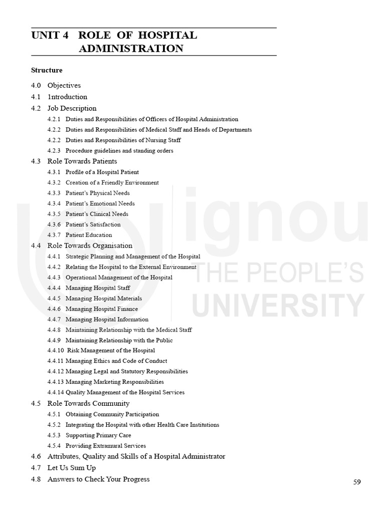 Unit-4 Hospital Administration | PDF | Hospital | Patient
