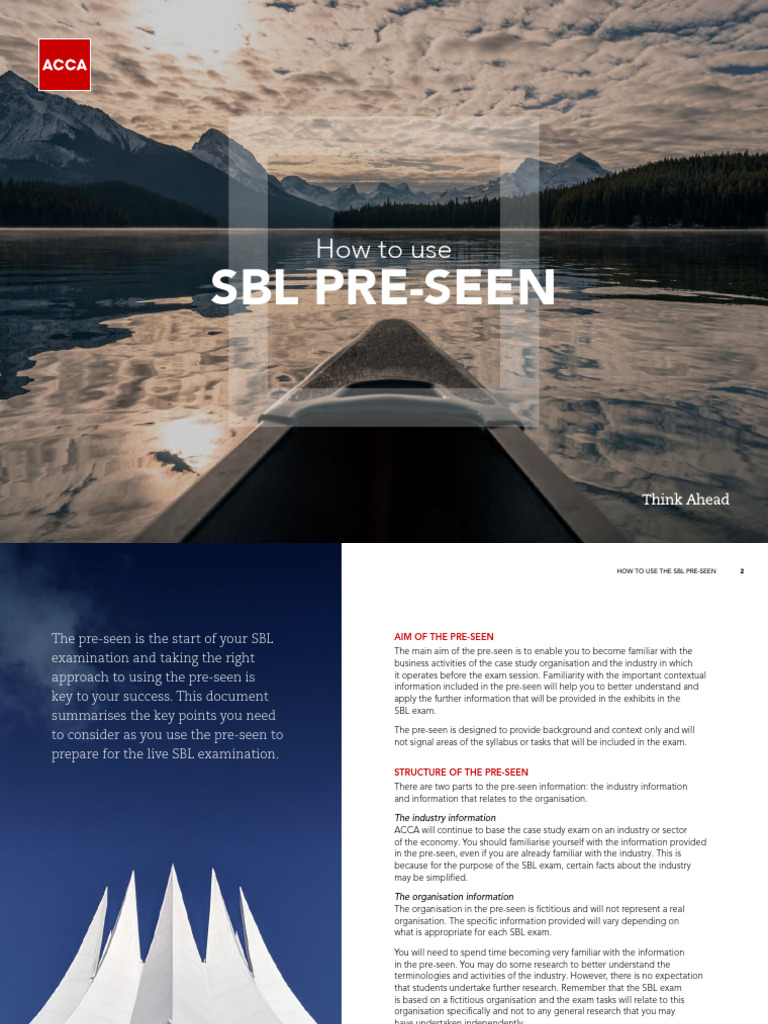 Using the SBL Pre-Seen Effectively | PDF | Cognition