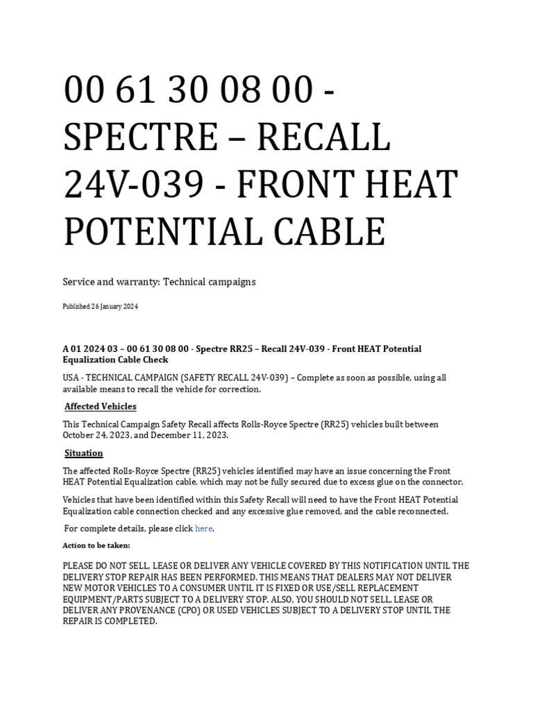 spectre-rr25-recall-24v-039-front-heat-potential-equalization-cable ...