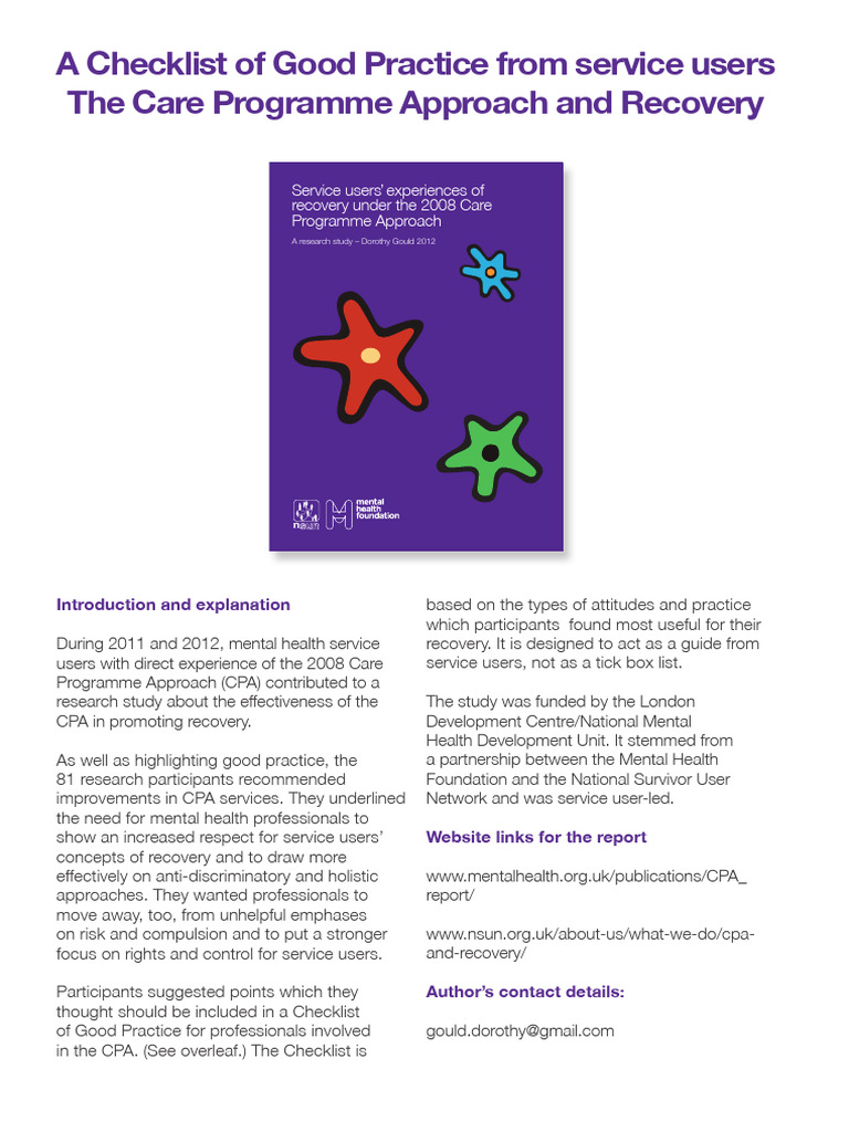 A-Checklist-of-Good-Practice | PDF | Mental Health | Psychology
