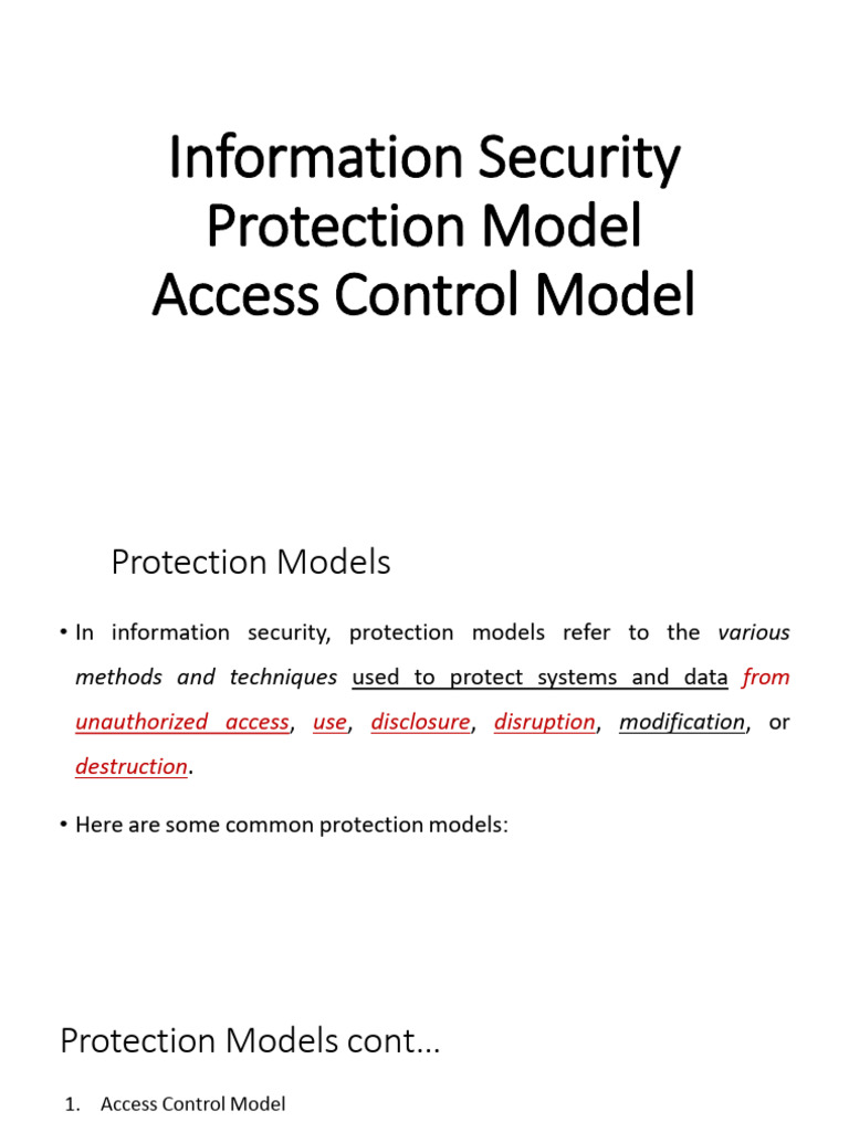 Information Security (Protection Model _ Access Control ) | PDF | Computer Access Control ...