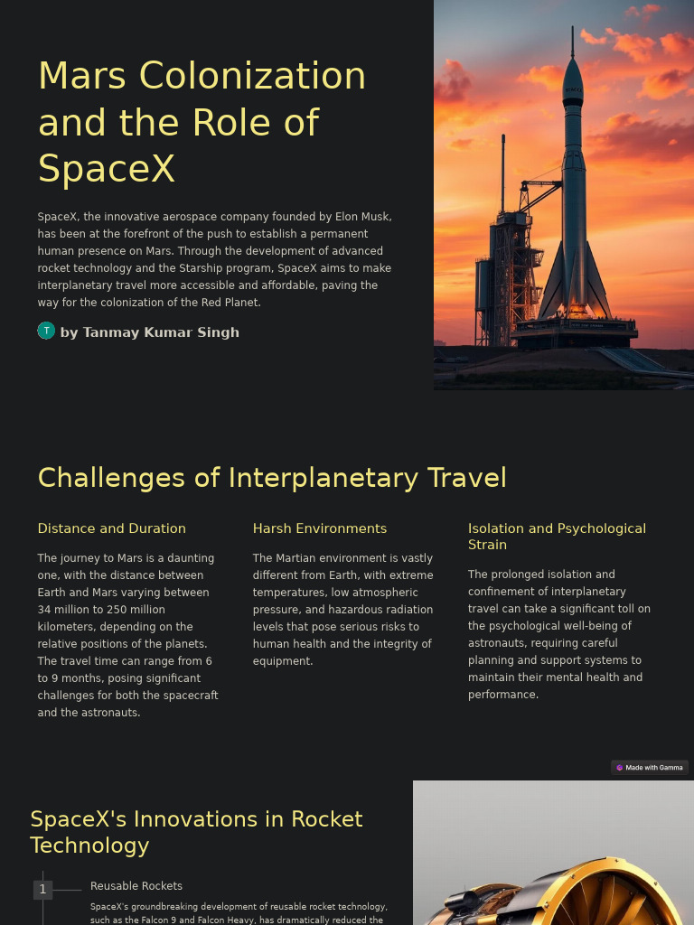 Mars Colonization and The Role of SpaceX | PDF | Interplanetary ...