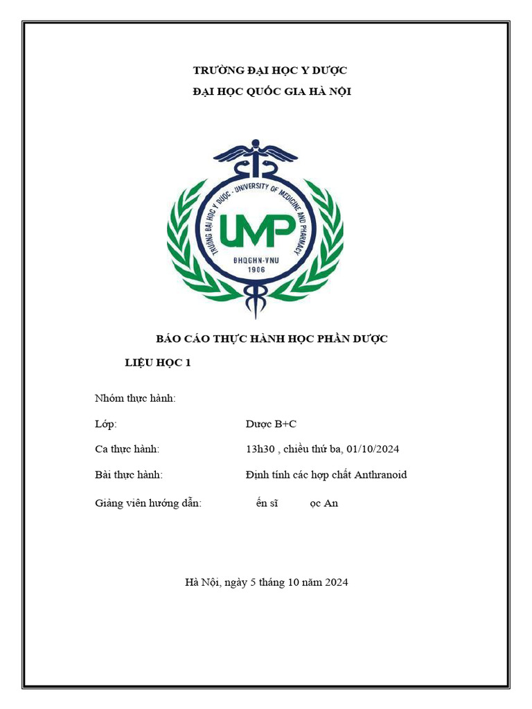 Báo Cáo Định Tính Anthranoid | PDF