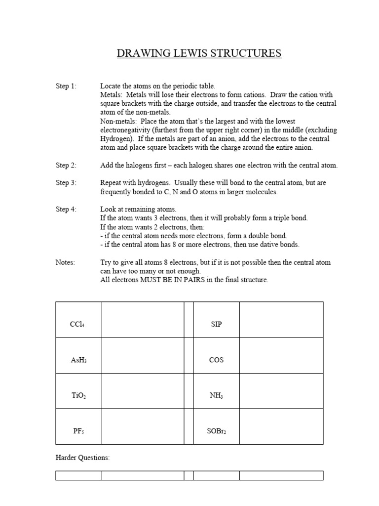 Drawing Lewis Structures2 | PDF
