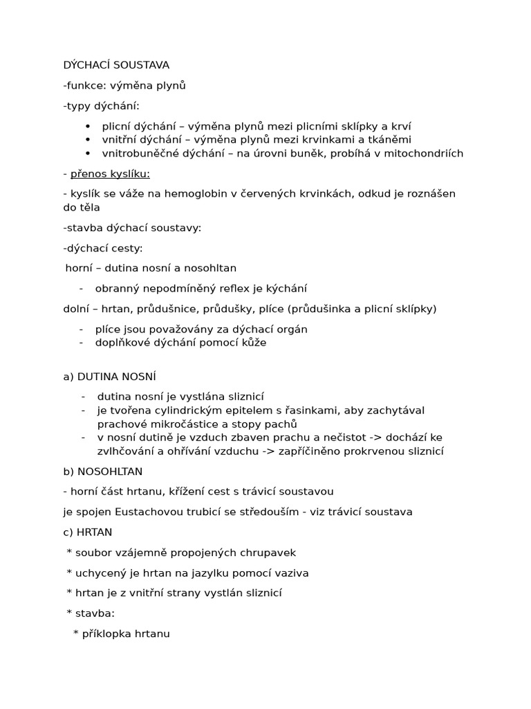 Dychaci soustava | PDF