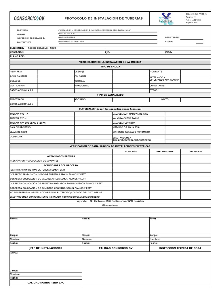 KB-CAL-PT-IISS-01 Protocolos Instalacion de Tuberias Sanitarias (Recuperado Automáticamente ...