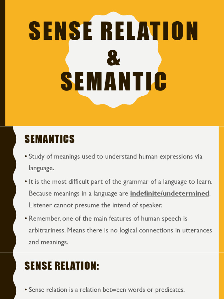 Types of Sense Relations in Semantics | PDF | Linguistics | Human ...