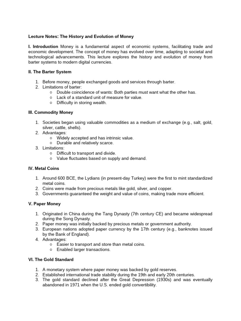 History and Evolution of Money | PDF | Money | Currency