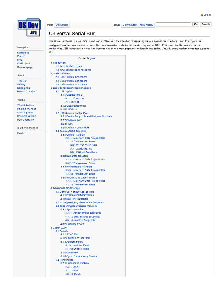 Wiki Osdev Org Universal - Serial - Bus | PDF | Usb | Computer Science