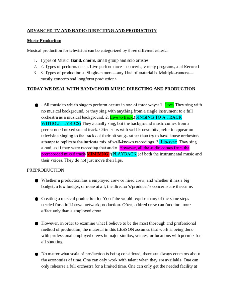 Music Production for TV and Radio | PDF | Microphone | Singing