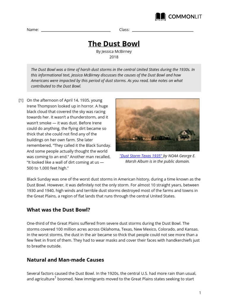 Impact of the Dust Bowl on America | PDF | Dust Bowl | Agriculture