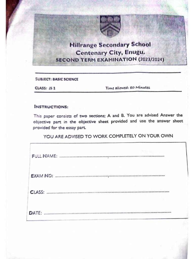 Basic Science 2nd Term | PDF