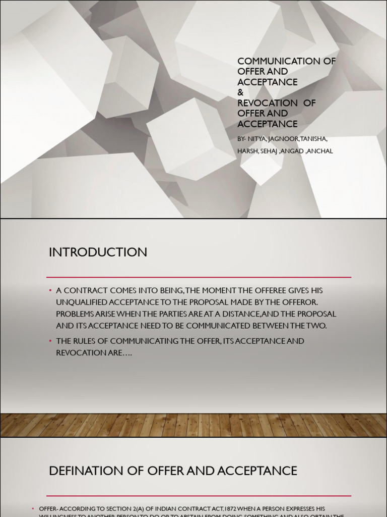 Communication of Offer and Acceptance 3 | PDF | Offer And Acceptance ...