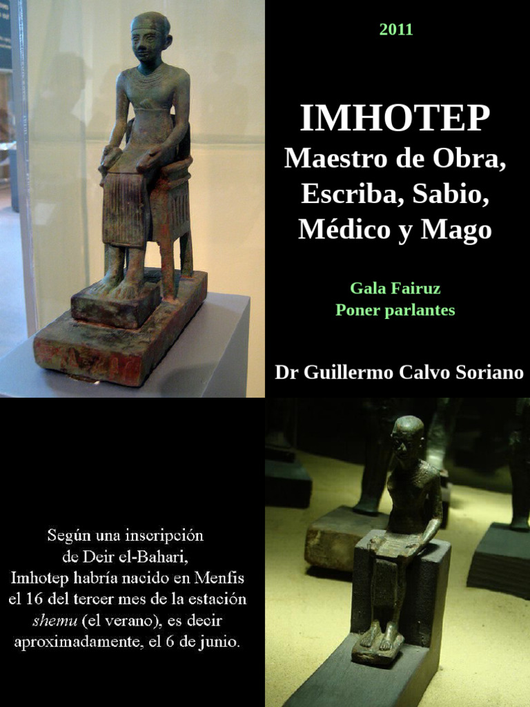 Imhotep Maestro de Obras, Creador de La Eternidad - Dr. Guillermo Calvo Soriano | PDF