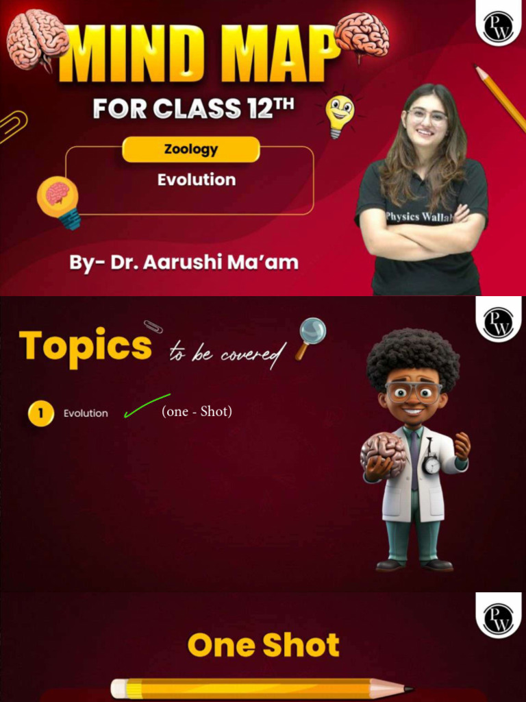Evolution - Class Notes - Class 12th Mind Map Series | PDF