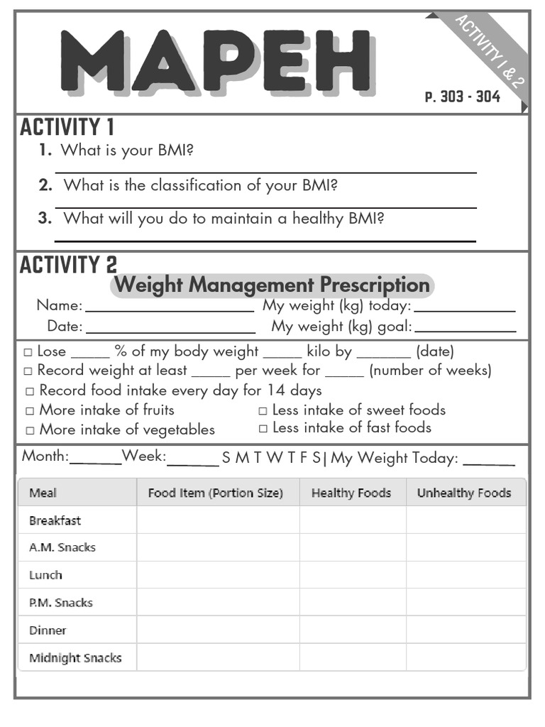 BMI and Weight Management Tracker | PDF