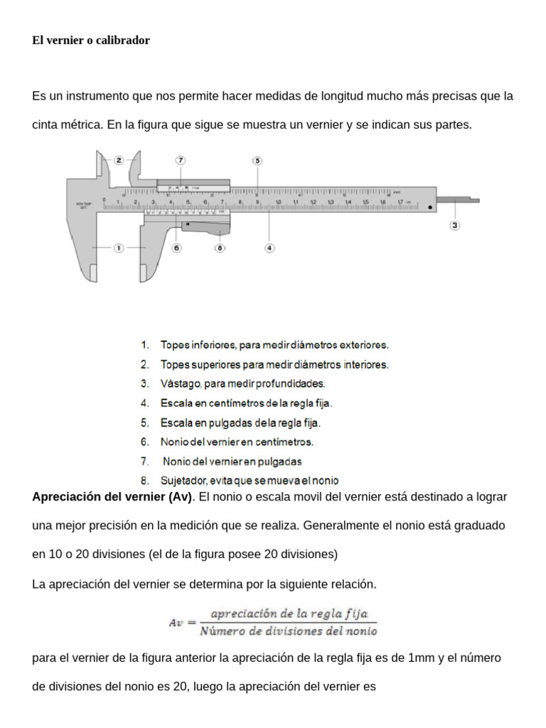 Como Usar El Vernier o Calibrador | PDF