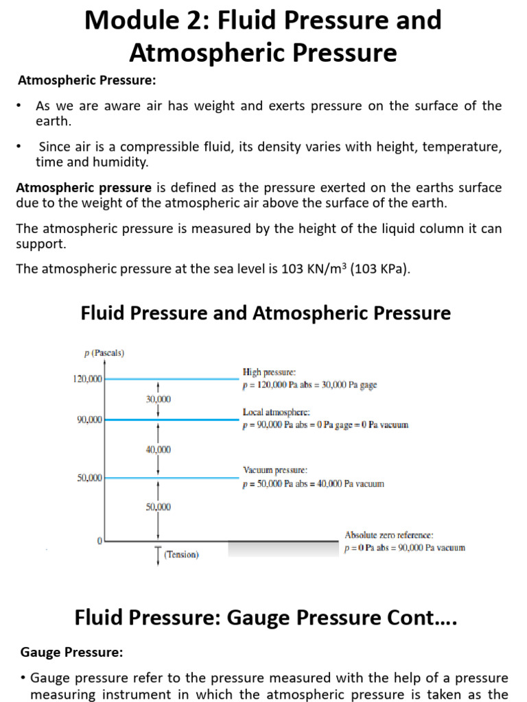 useful fluid mechanics notes | PDF | Pressure Measurement | Pressure