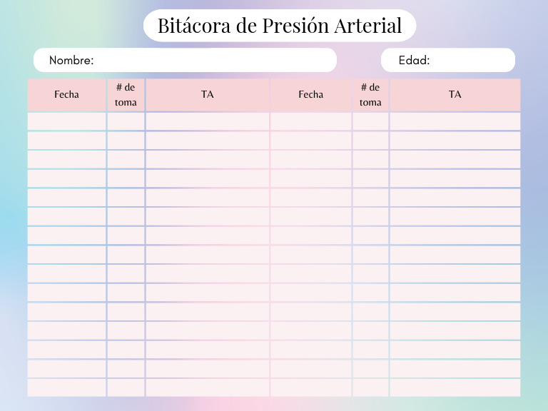 Bitacora de Presion Arterial | PDF