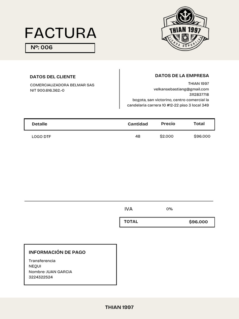 Factura 006 Comercializadora | PDF