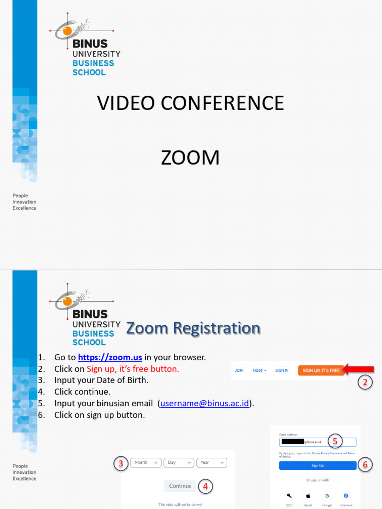 Zoom Registration & Tutorial | PDF | Button (Computing) | Login