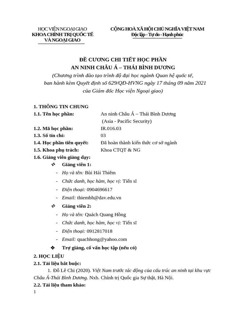 De Cuong Chi Tiet An Ninh CATBD CLC | PDF