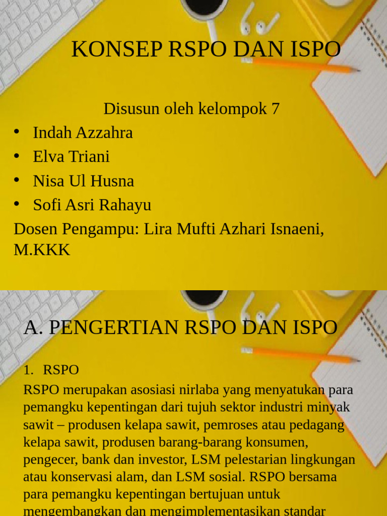 Salin-PPT KONSEP RSPO DAN ISPO | PDF