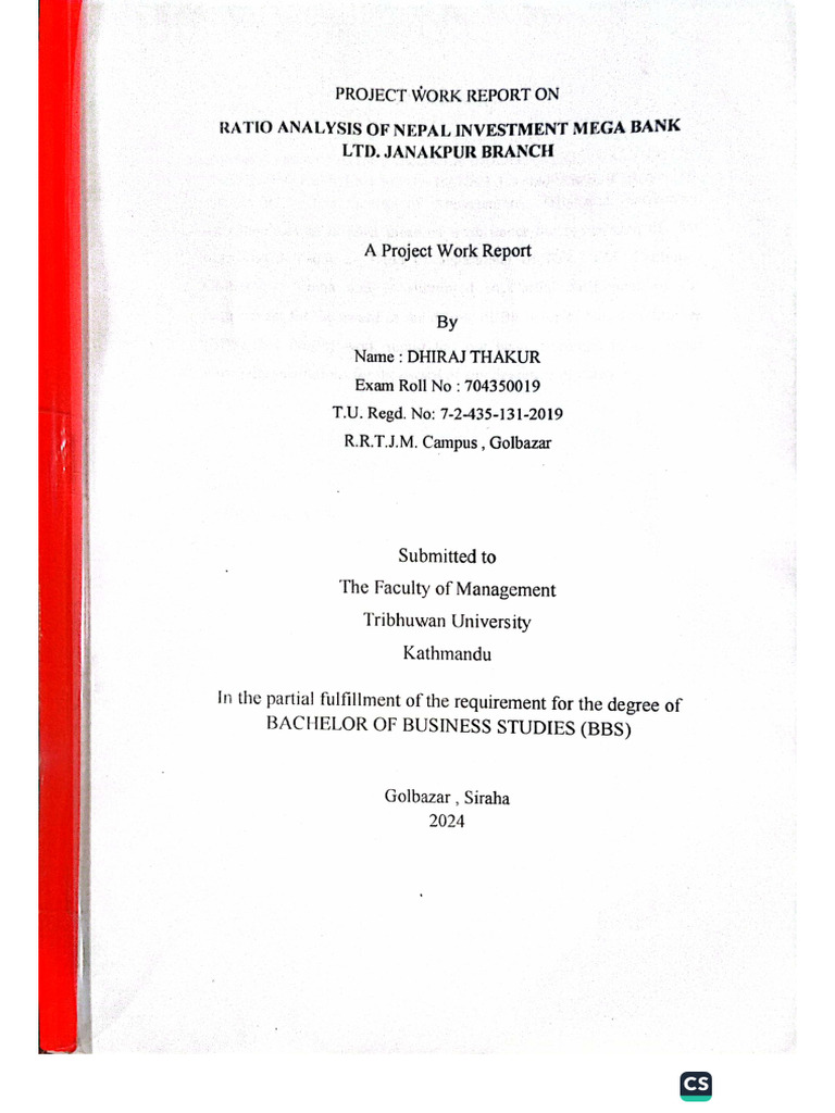 project work report of Dhiraj Thakur | PDF