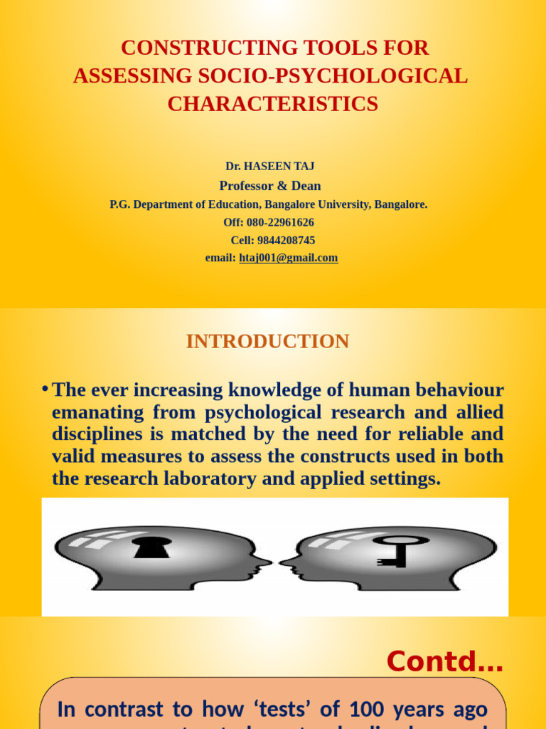 Constructing Socio-Psychological Tools. MODIFIED | PDF | Validity (Statistics) | Psychology