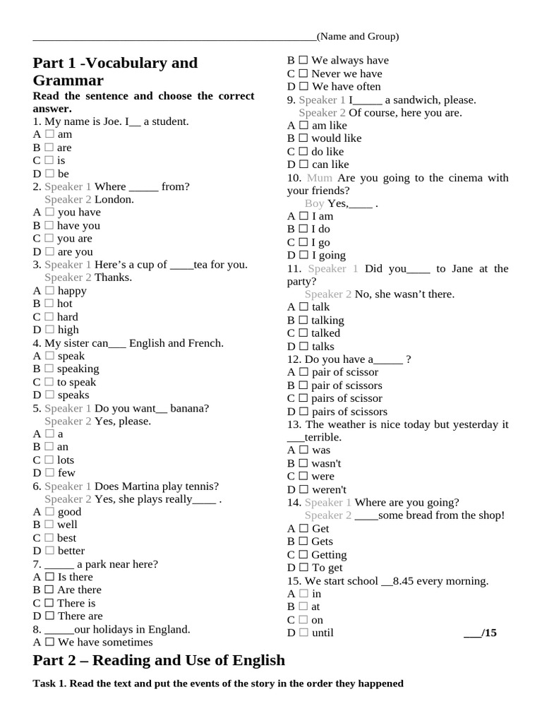 Everest Test b1 Part 1 (1) | PDF