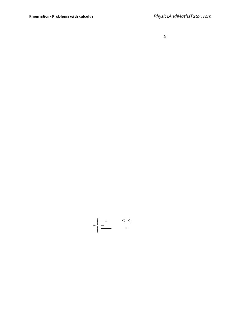 Kinematics Calculus Problems Explained | PDF | Velocity | Kinematics