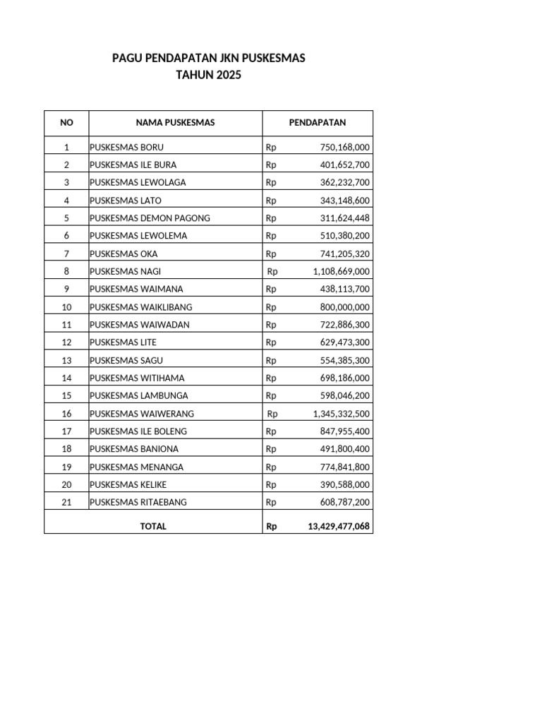 Target Pendapatan JKN 2025 | PDF