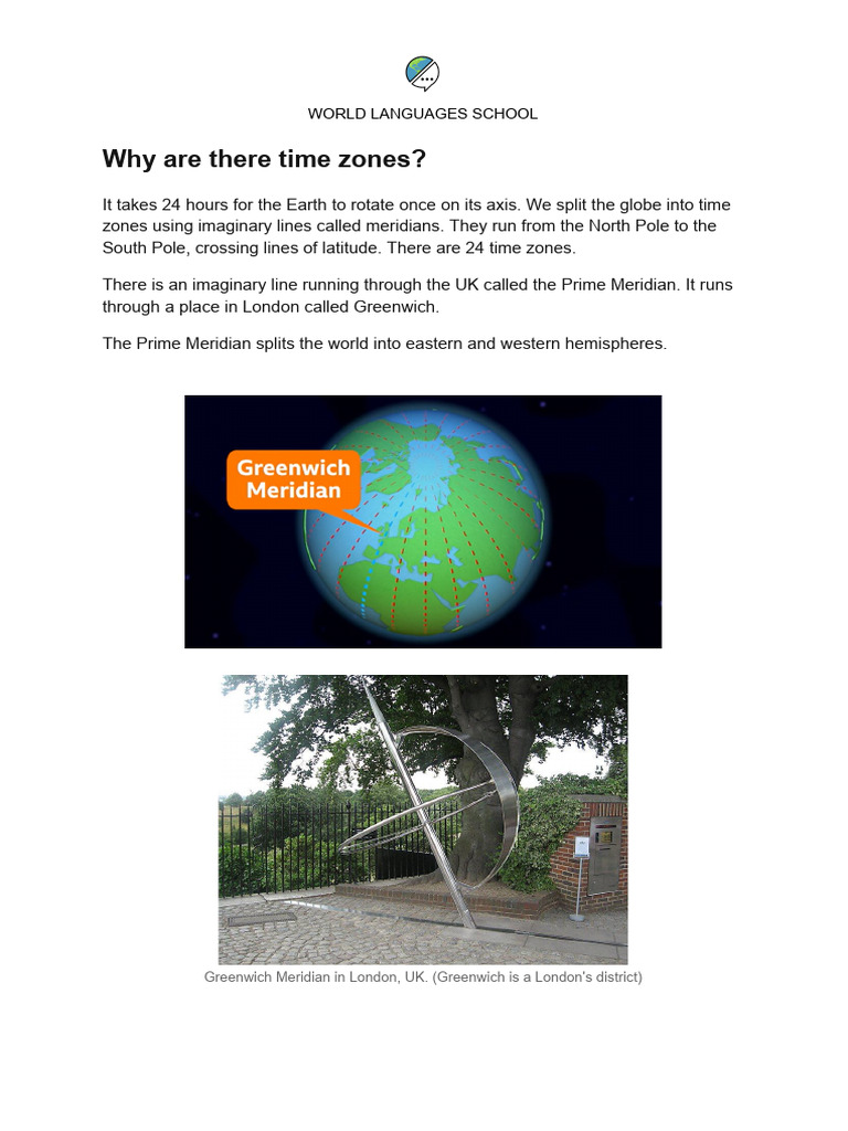 Understanding Time Zones and Meridians | PDF