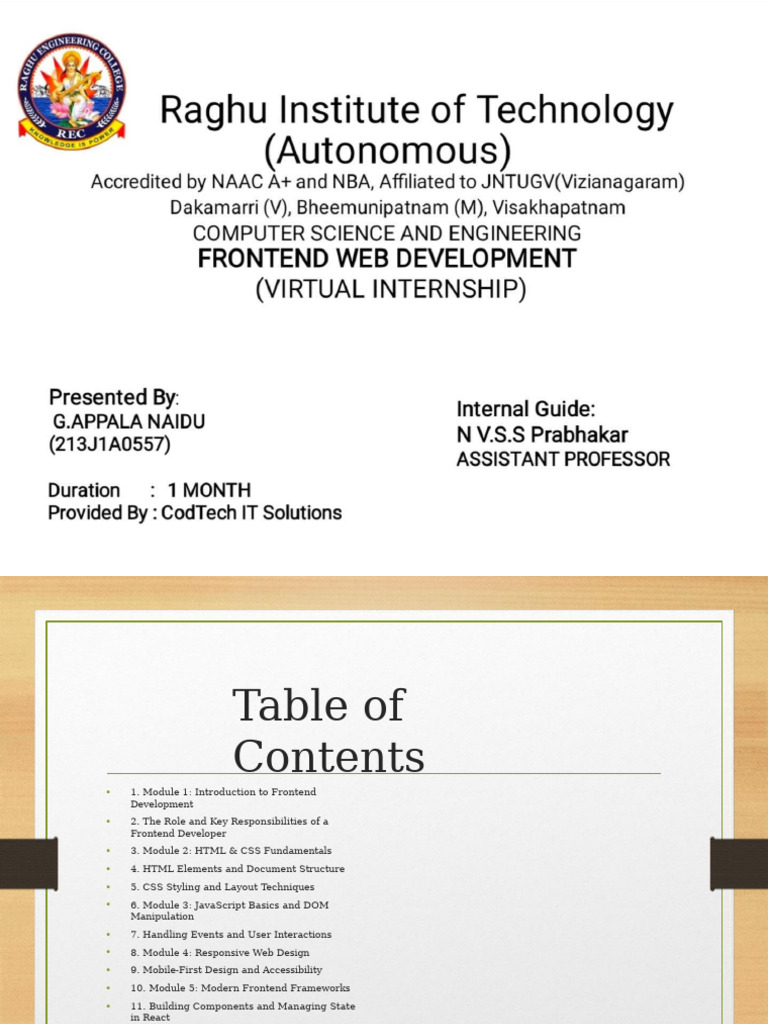 Frontend Web Development Internship Balanced 15 Slides (1) GCG | PDF | Responsive Web Design ...