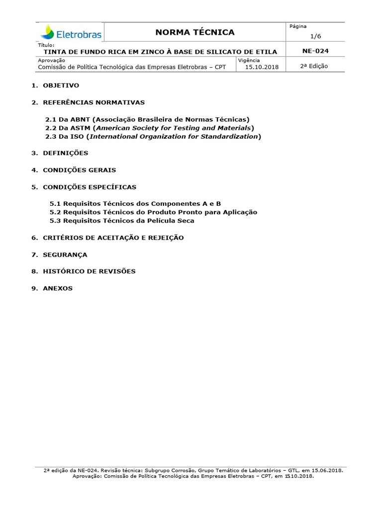 NE-024 - Tinta de Fundo Rica em Zinco À Base de Silicato de Etila | PDF ...